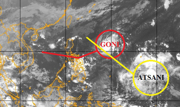 Bão Goni tăng cấp liên tục, hướng vào biển Đông